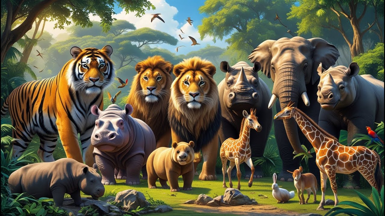 Explore animals around us Elephants, Pandas, Tigers, Lions, Crocodiles ...