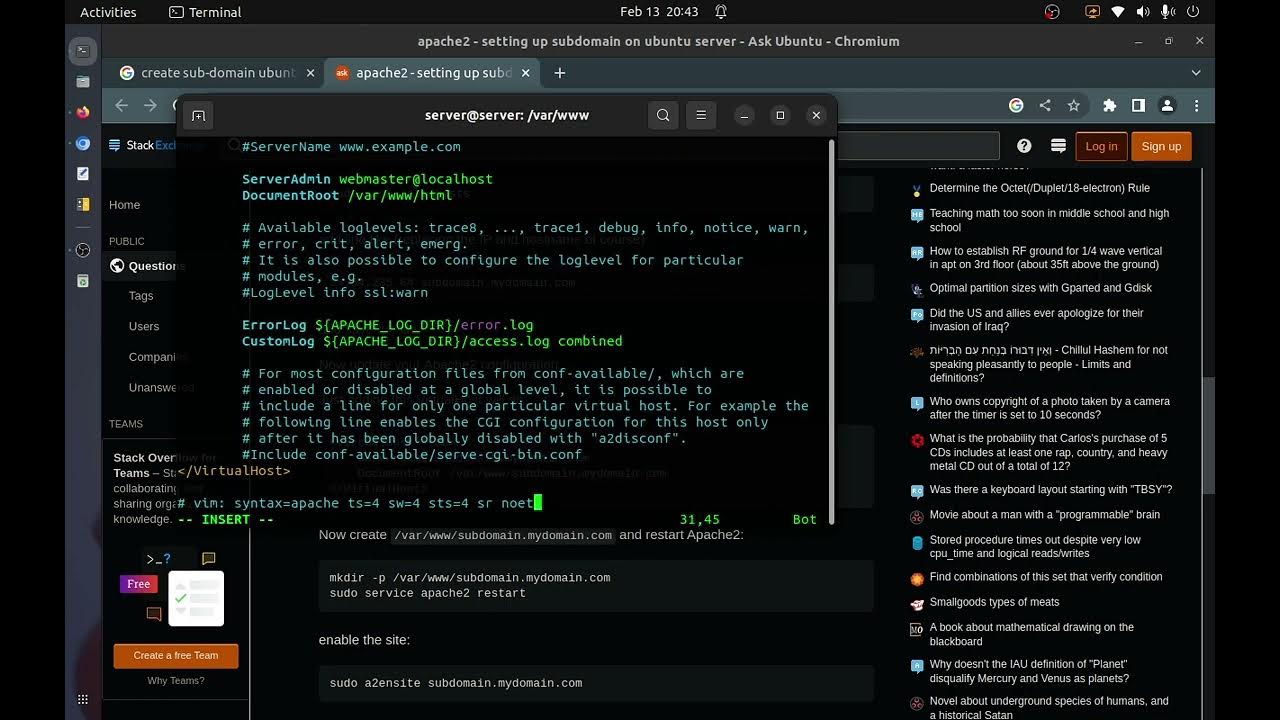 Membuat Vhost Atau SubDomain Di Ubuntu Server 22.04.1 - YouTube