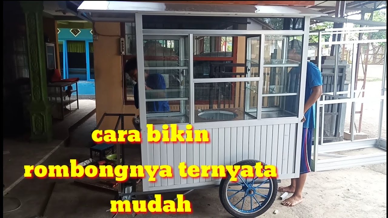 Cara bikin rombong bakso dengan tiang sleding lebih mudah - YouTube