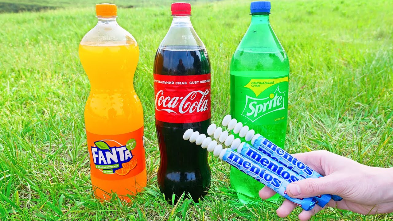Coca Cola, Fanta, Sprite vs Mentos! - YouTube