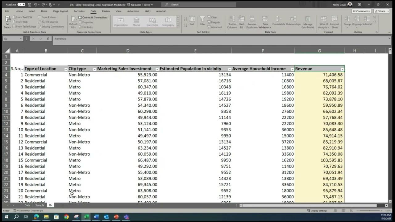S16 Sales Forecasting Linear Regression Model - YouTube