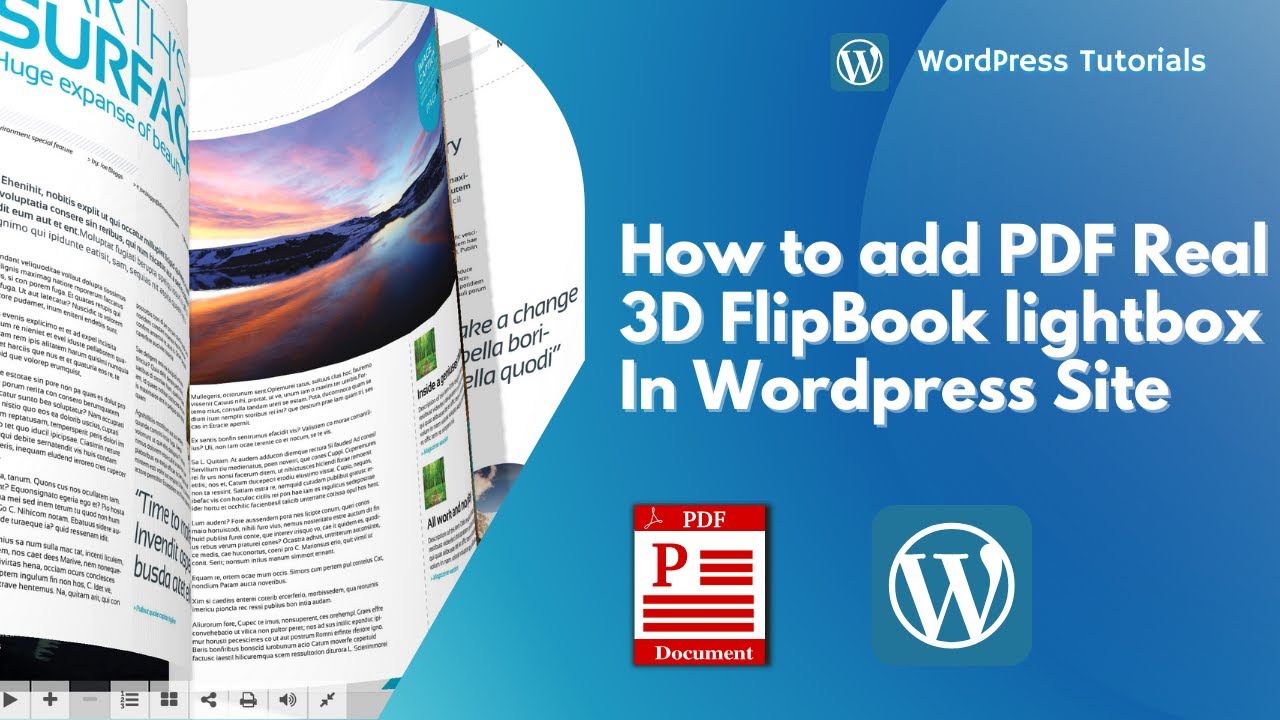 How To Add PDF Real 3D Flipbook Lightbox In WordPress Site WordPress Tutorials YouTube How To Add PDF Real 3D Flipbook Lightbox In WordPress Site WordPress Tutorials YouTube