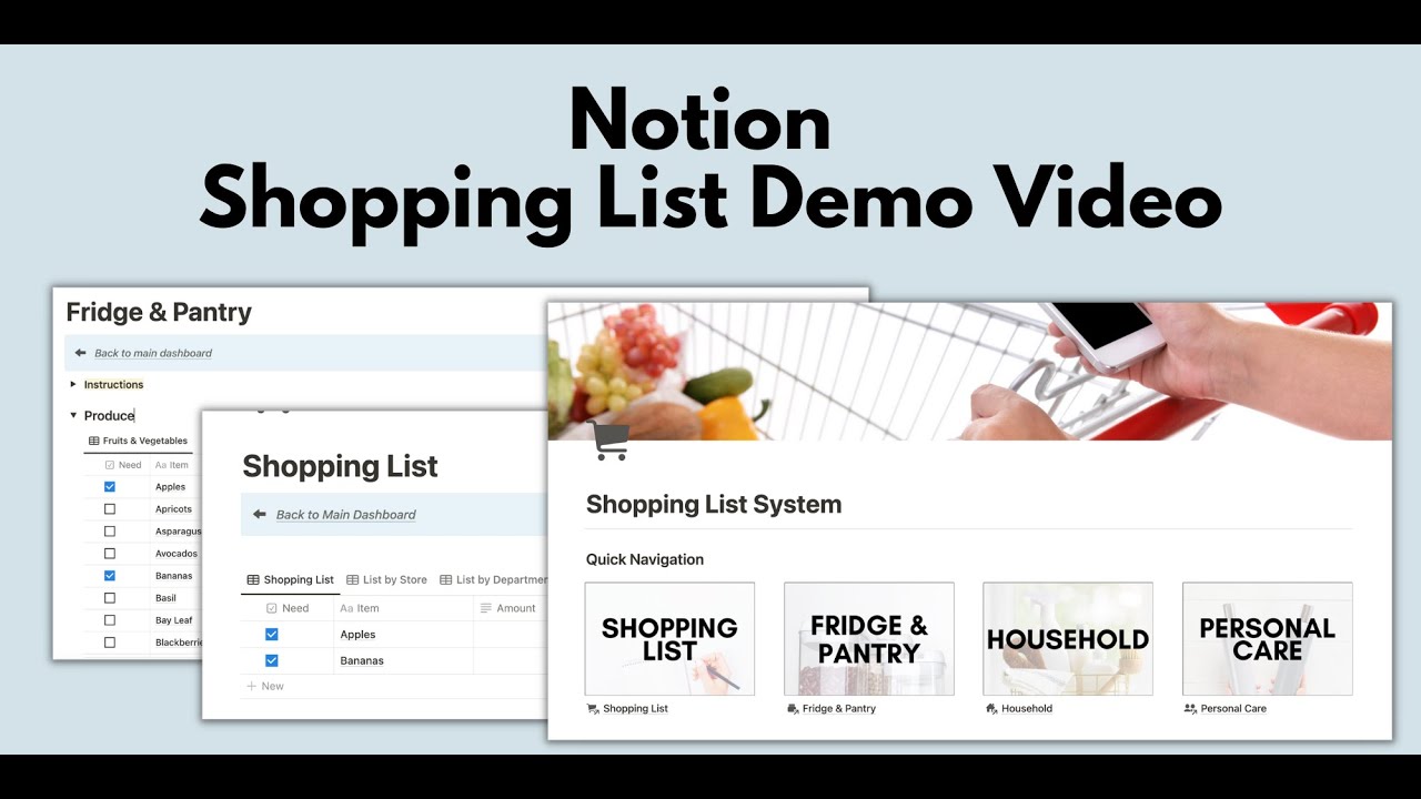 Notion Shopping List System Demo - YouTube
