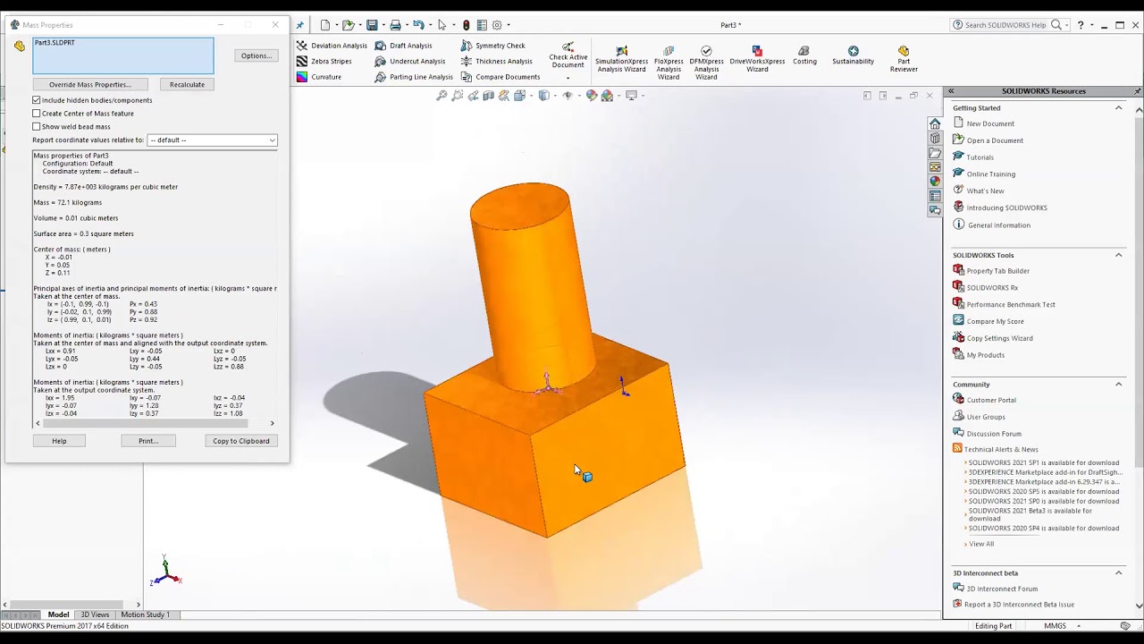 solidworks (ADD Material and mass properties) - YouTube
