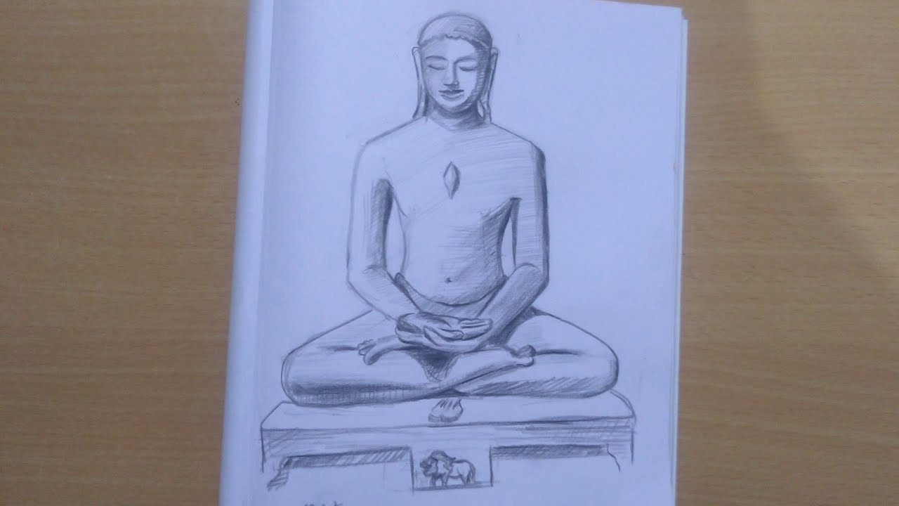How To Draw Mahavir Swami /Lord Mahavir Swami Drawing / Mahavir Swami ...