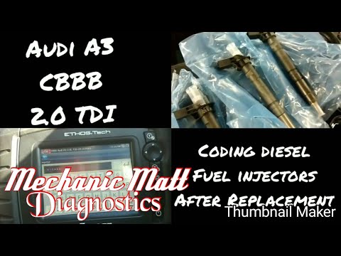 Audi A3 2.0 TDI CBBB diesel fuel injector coading - YouTube