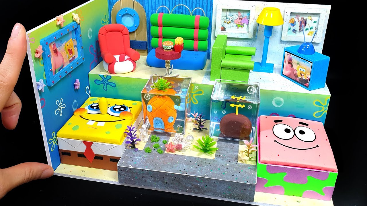 DIY Miniature Spongebob VS Patrick star Board House # Build Amazing ...