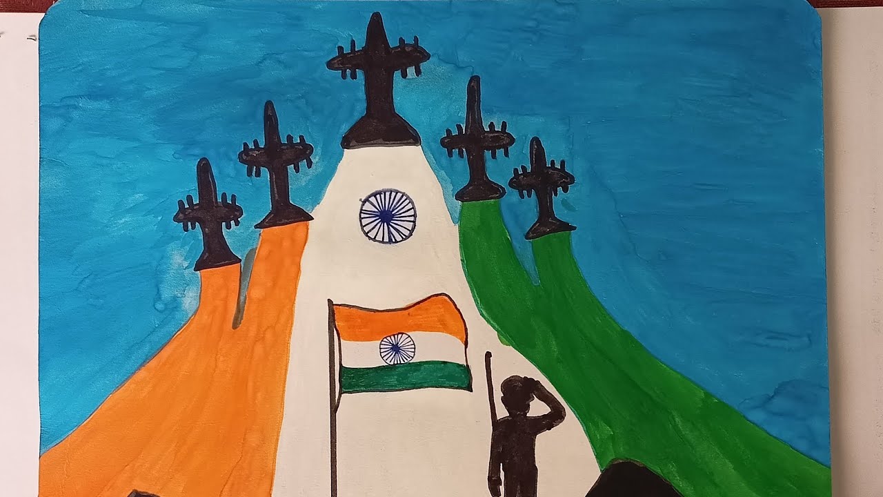 Easy Independence Day Drawing || Step by Step || Drawing Tutorial - YouTube