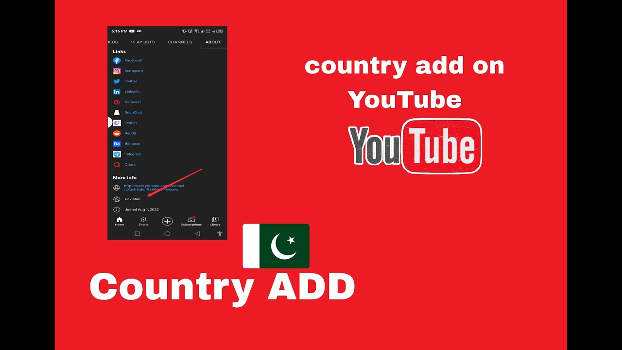 How to add country on YouTube - YouTube