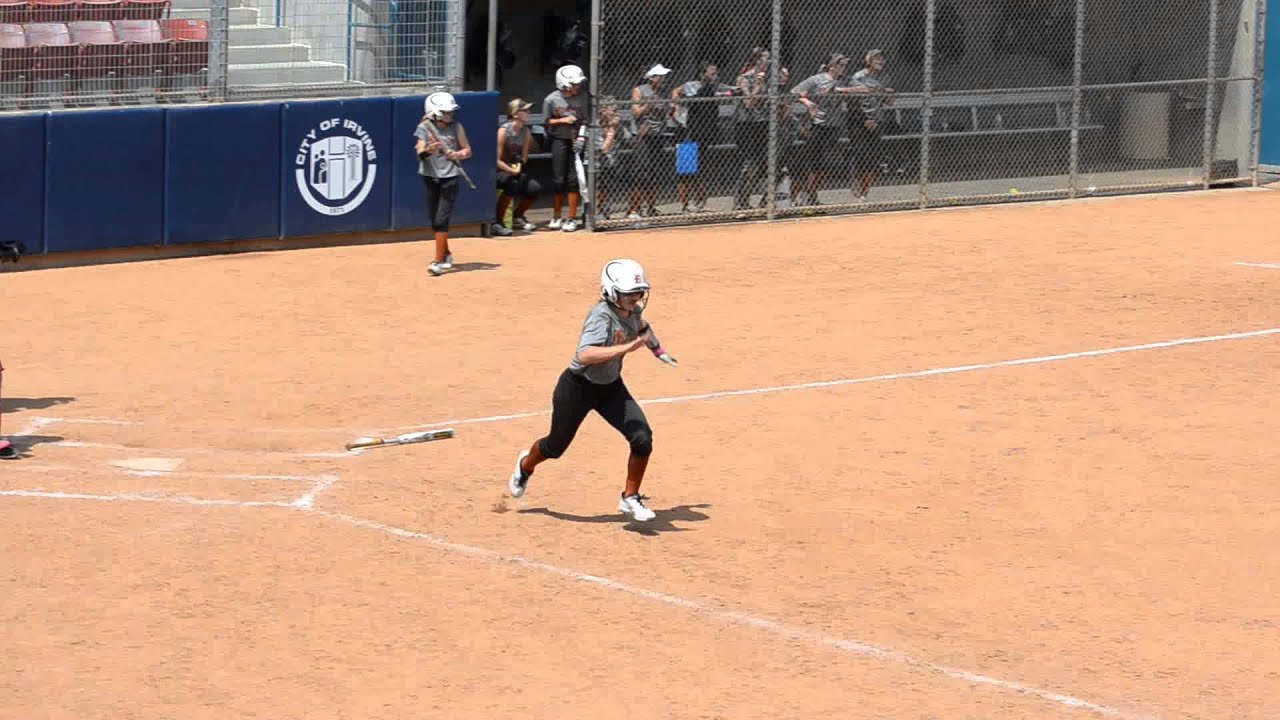 Emma Mulligan Line drive single - Irvine - July 2015 - YouTube