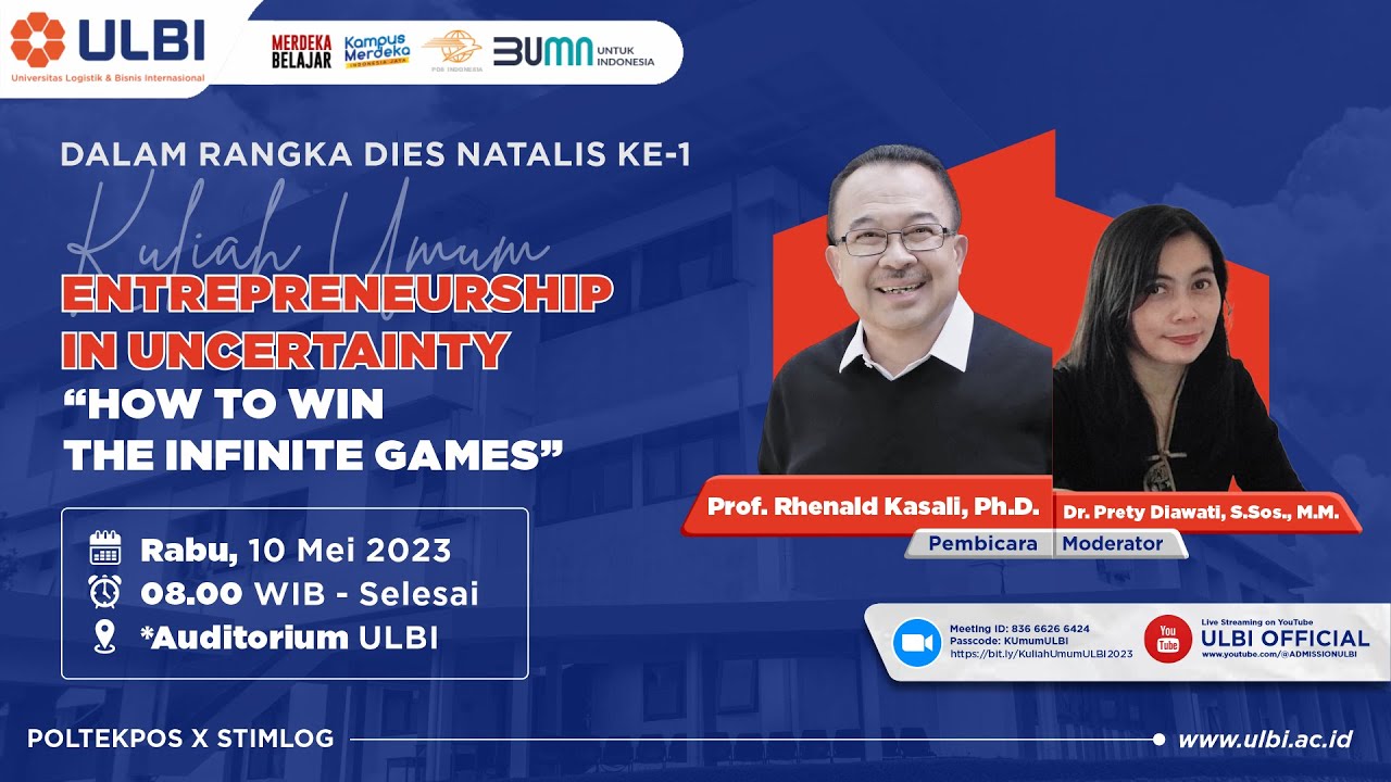 🔴 Live! Kuliah Umum ULBI bersama Prof. Rhenald Kasali, Ph.D - YouTube