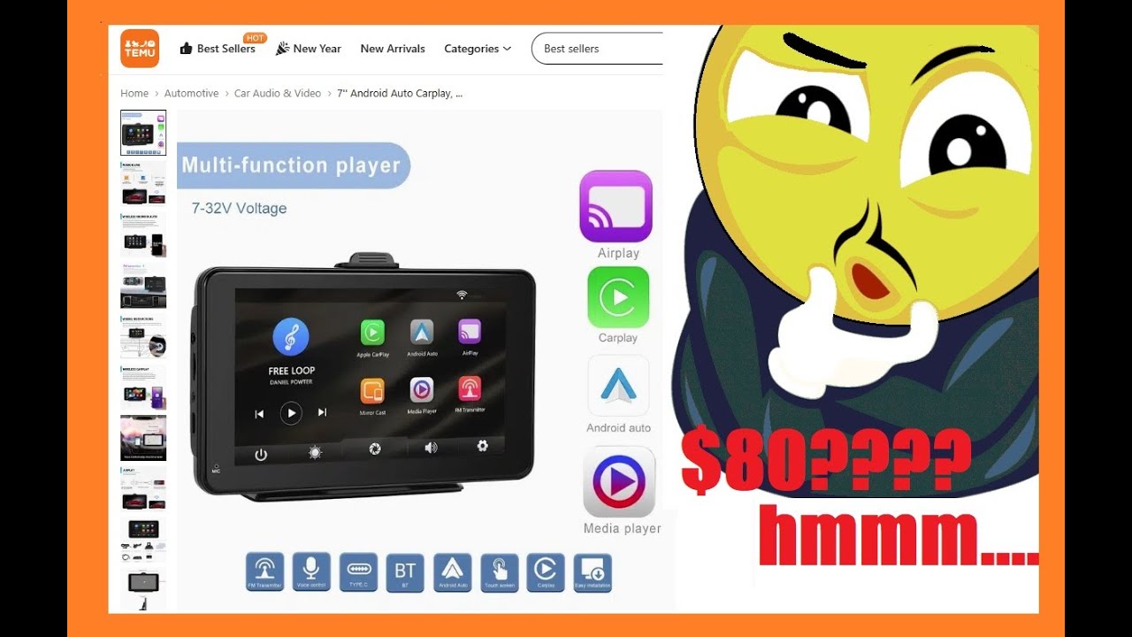 UNBOXING AND QUICK TEST: $80 Android Auto Apple Carplay Display from ...