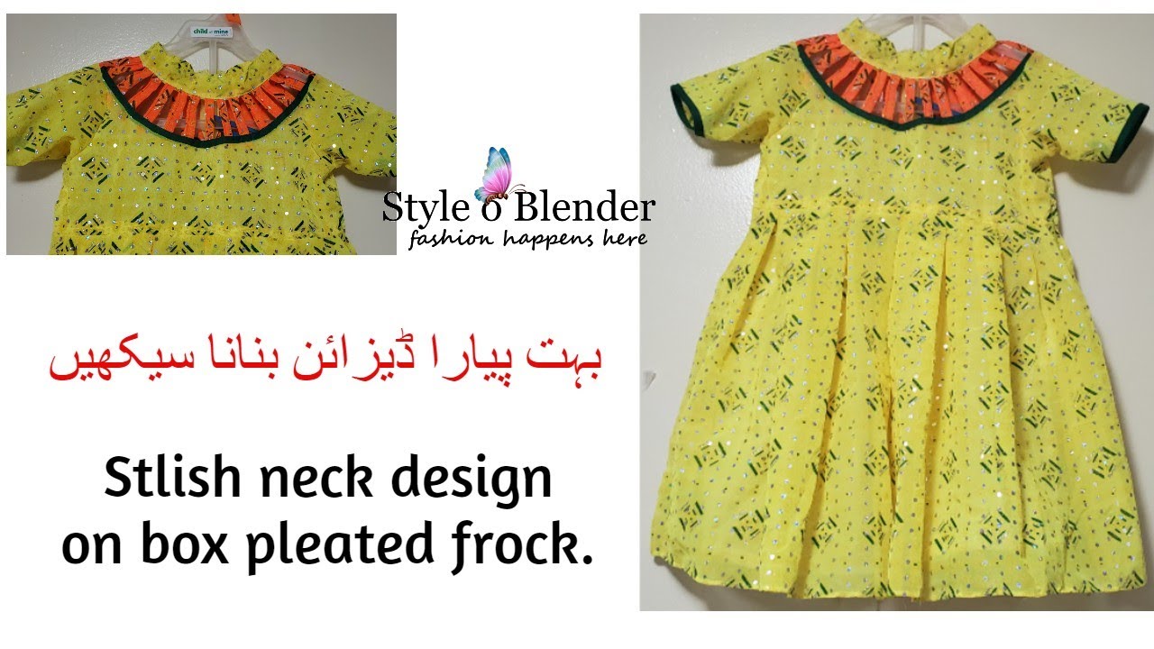 stylish neck design frock/ kids designer frock tutorial/how to sew ...