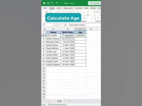 Hitung Umur | Excel Tips and Tricks | Excel Hack #shorts #excel #excelshorts #exceltutorial ...