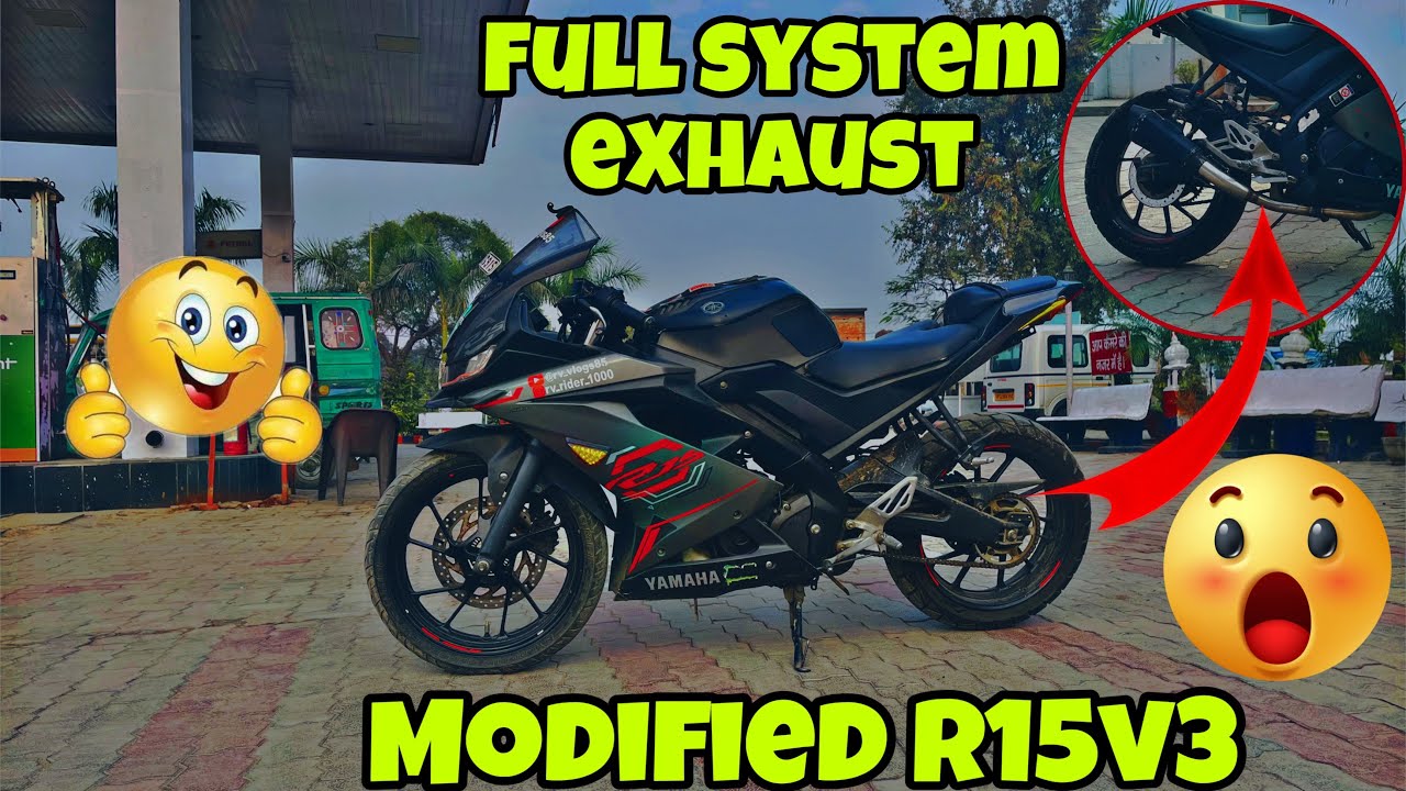 Modified R15v3 with Loudest Full System Exhaust 🫨 || New Look Of R15v3 ...