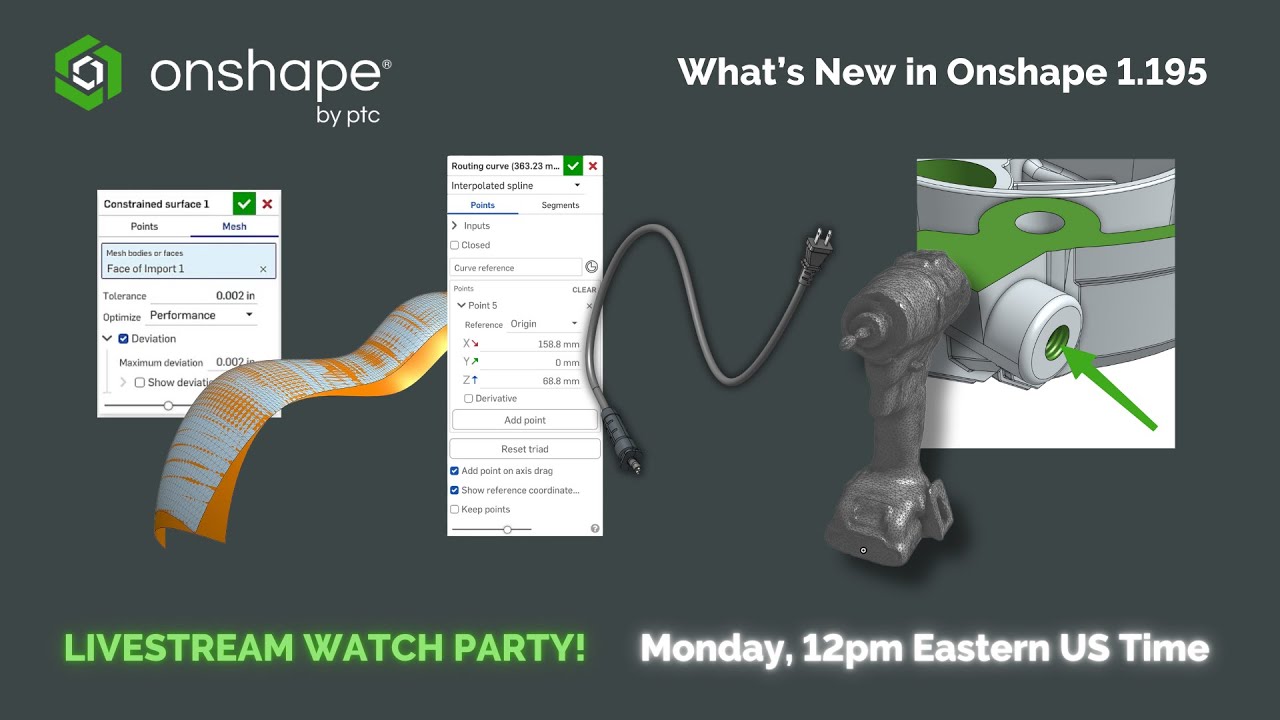 Onshape What's New Watch Party 1.195 - YouTube