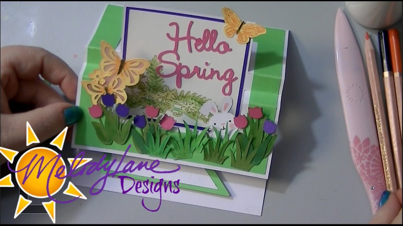 Square Easel Card and Anna Griffin Colored Pencils - YouTube