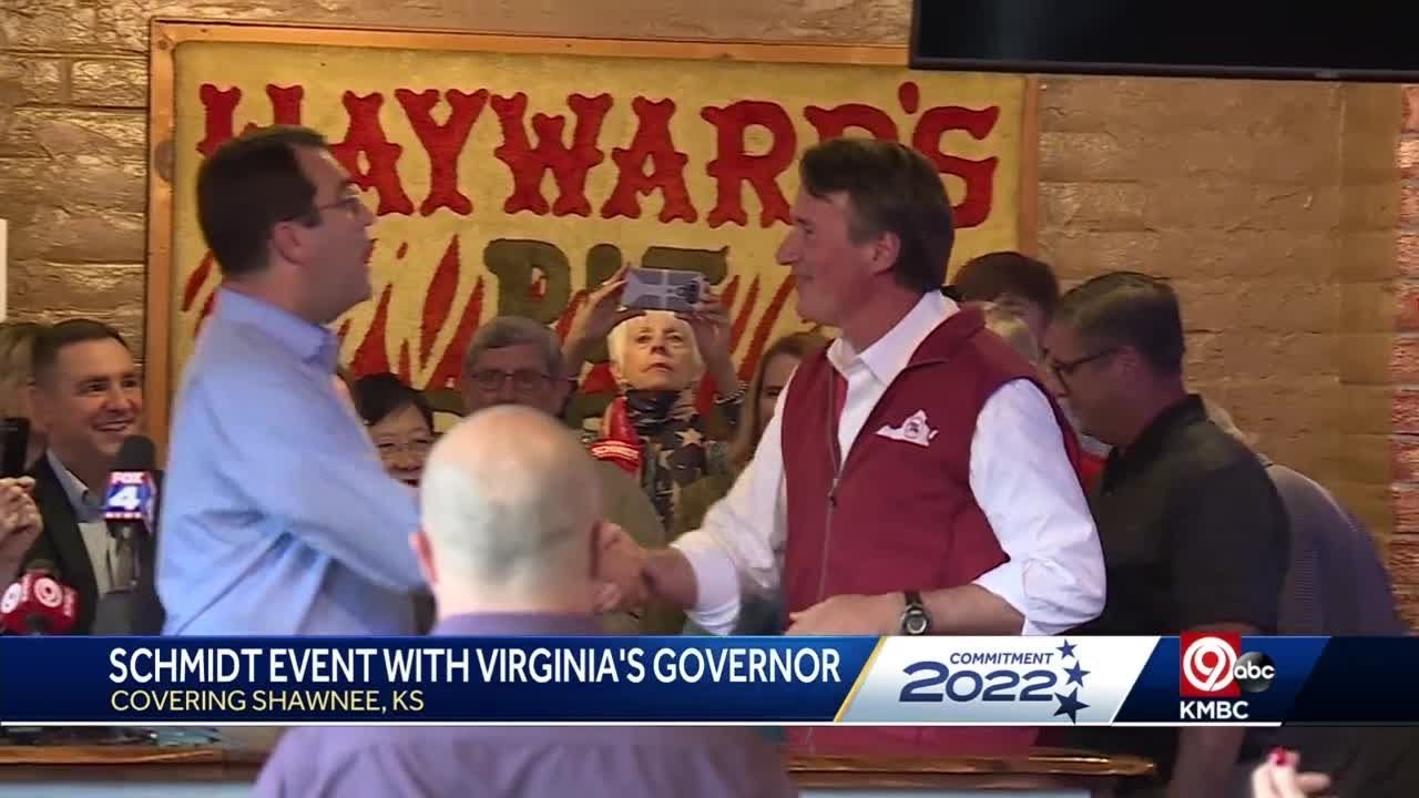 Virginia's governor helps stump for Derek Schmidt - YouTube