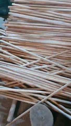 Material for wooden broom stick with screw thread - YouTube