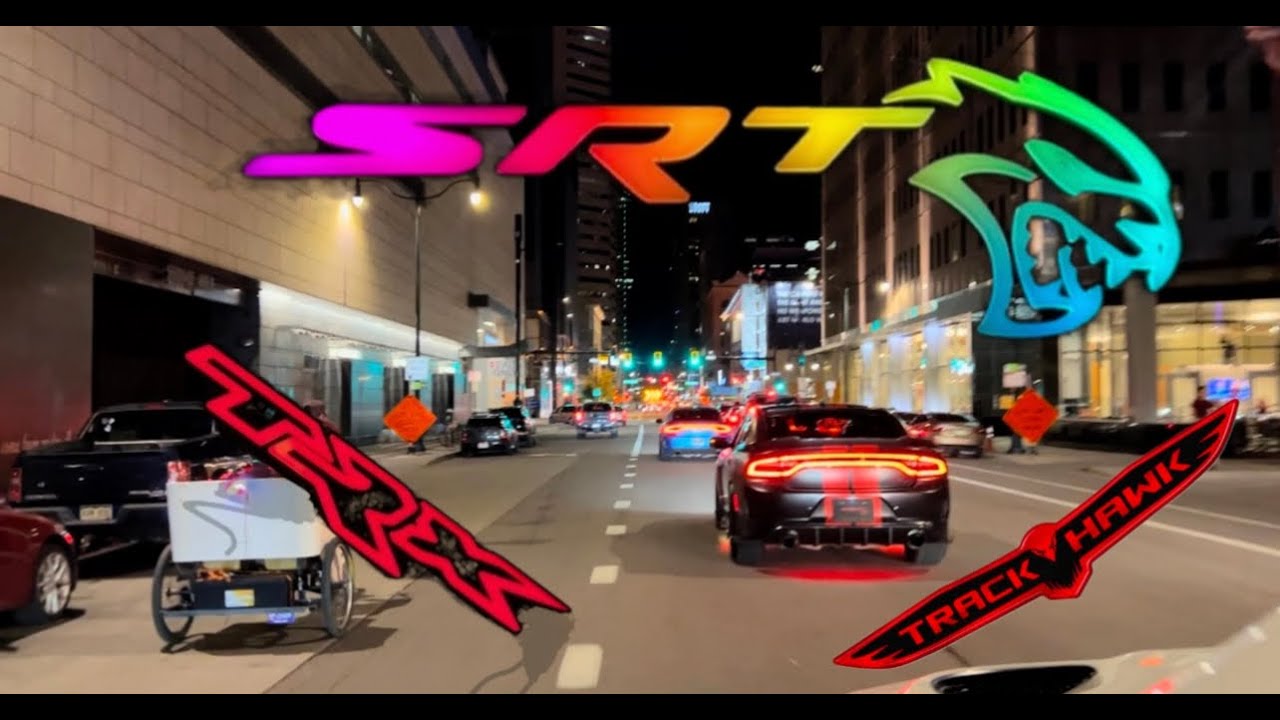 Hellcats & Trackhawks take over downtown Denver 😧🙈 - YouTube