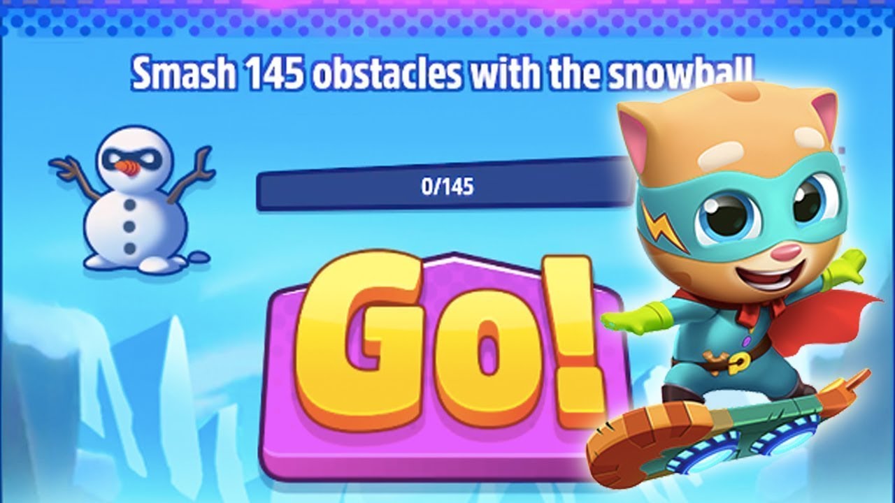 Smash 145 Obstacles With The SnowBall Talking Tom Hero Dash FREEZIN ...
