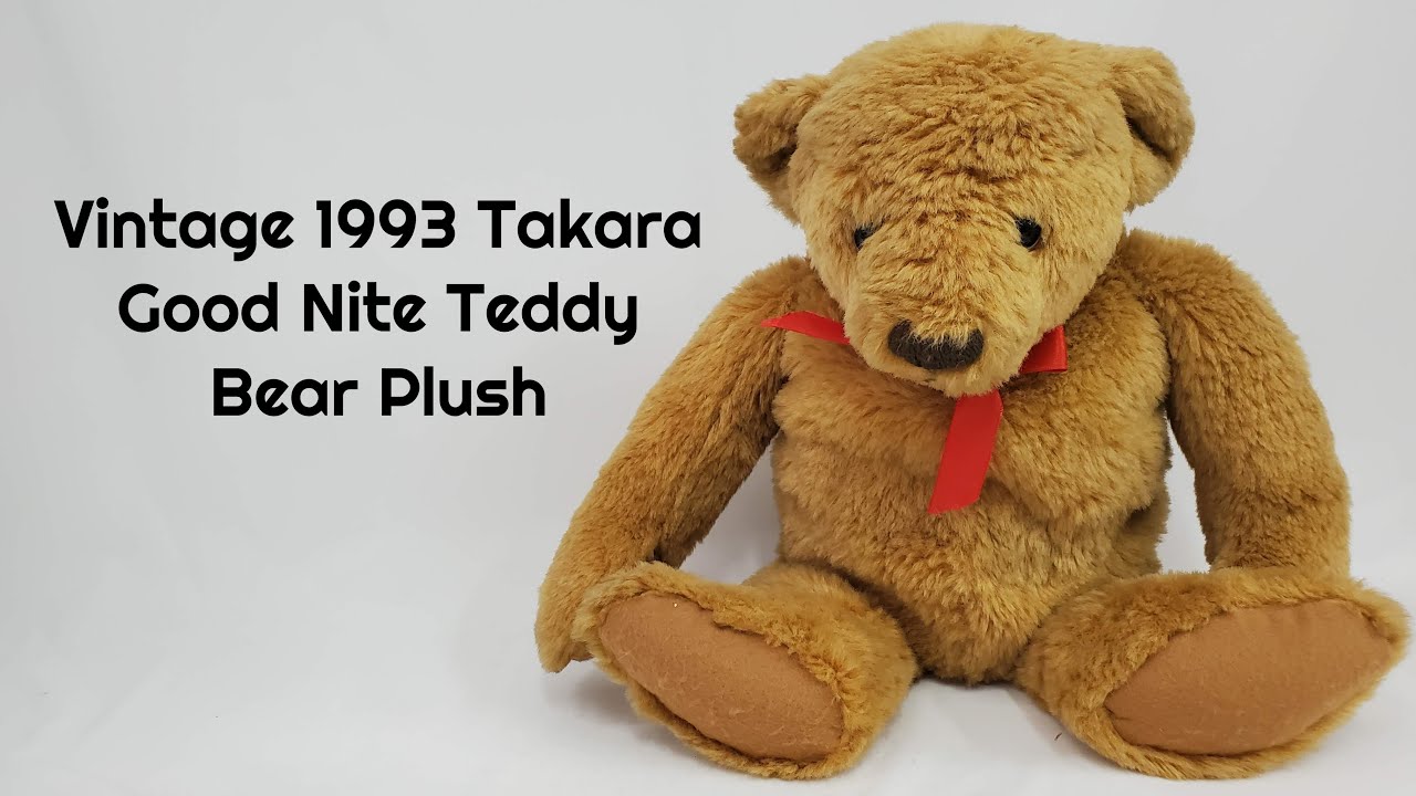 Vintage 1993 Takara Good Nite Teddy Bear Plush - YouTube