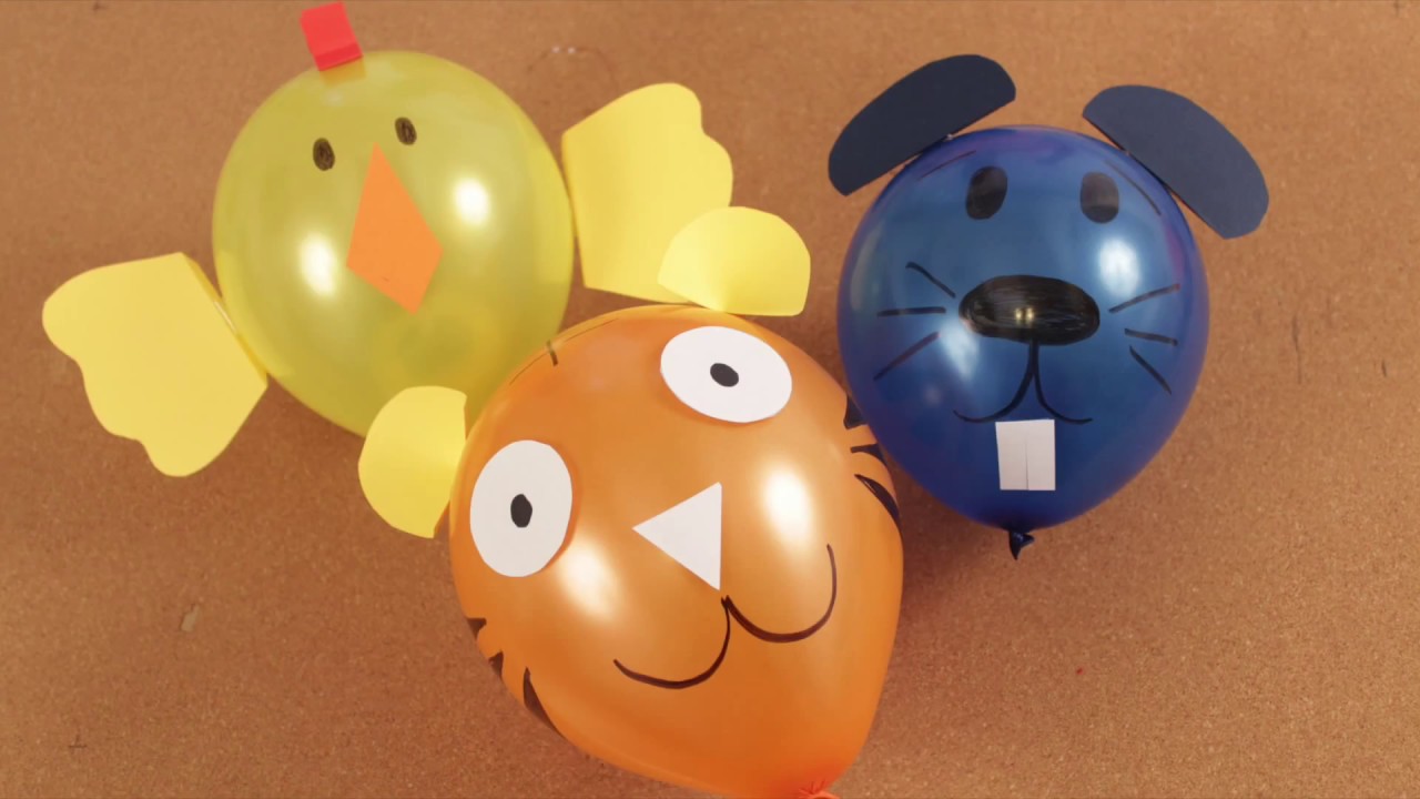 Globos decorados como animalitos - pollito, tigre, ratón - DIY - YouTube