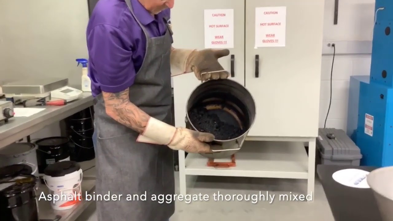 Asphalt Lab Specimen Prep - YouTube