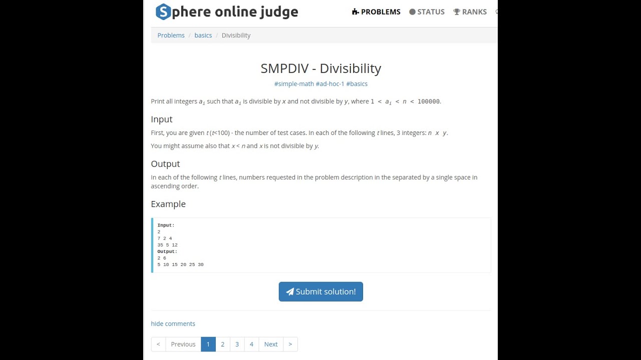 #SPOJ SMPDIV Divisibility solution | #SPOJ - YouTube