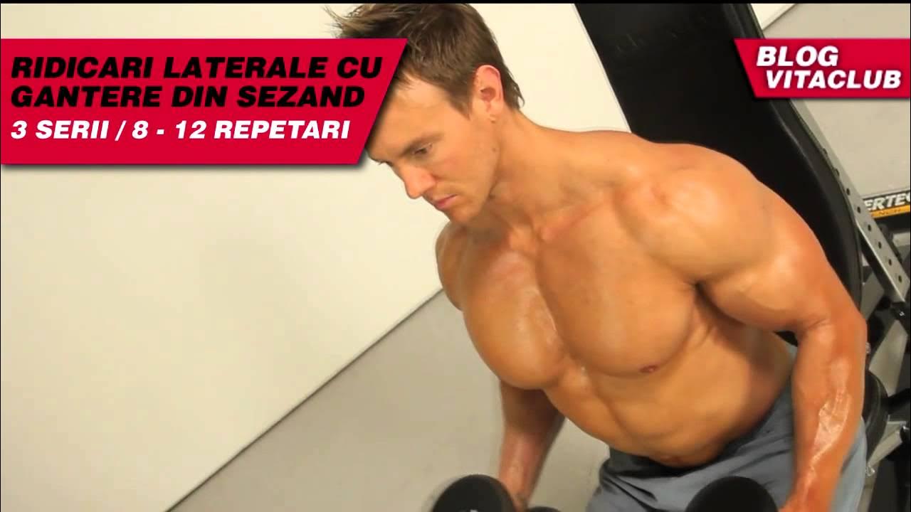 Exercitii umeri-Ridicari laterale cu gantere din inclinat - YouTube