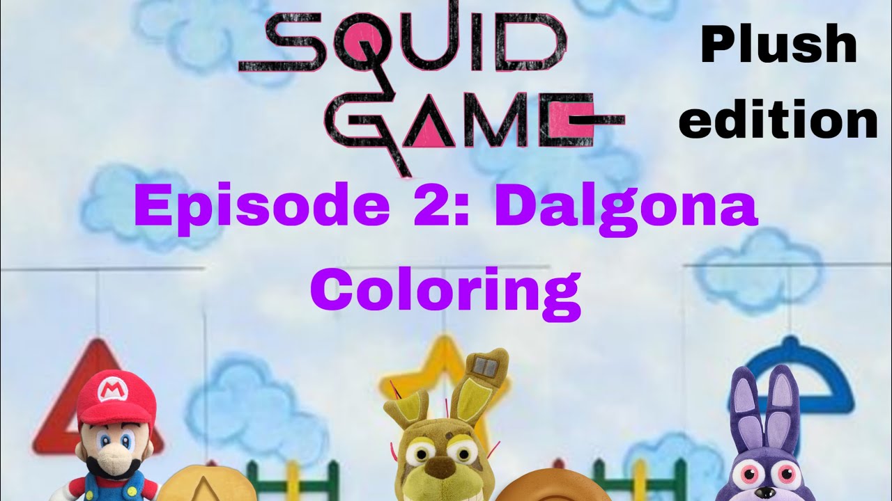 Squid game plush edition episode 2: dalgona coloring - YouTube