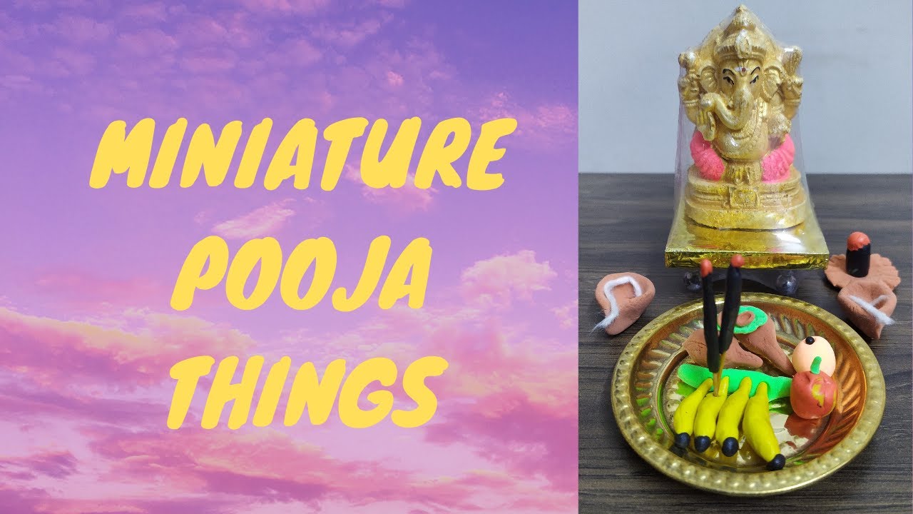 How to make miniature pooja things | Miniature pooja set | Using clay ...