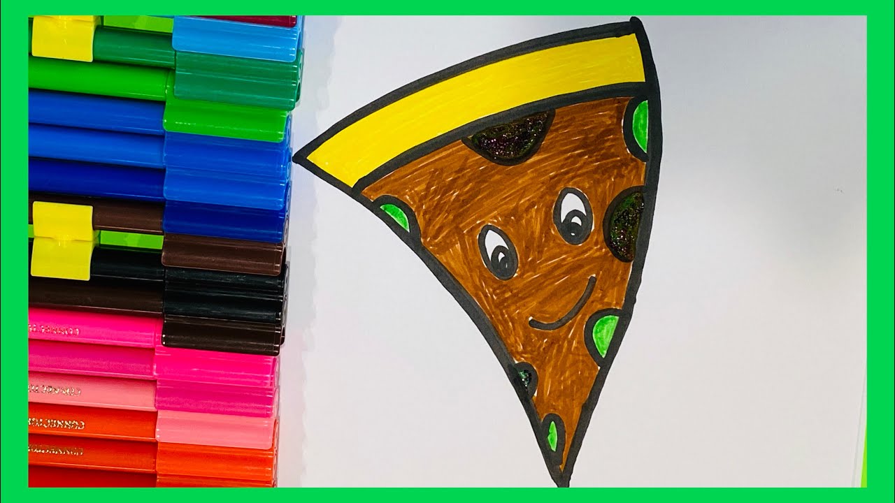 pizza drawing for kids/ Draw A Cartoon Pizza/How to draw pizza easy(How ...