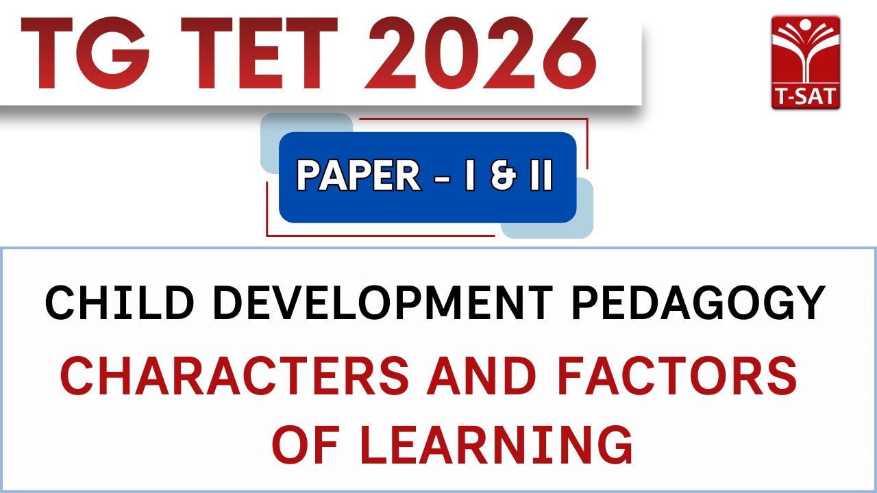 TG TET 2026 - PAPER-1&2 | Child Development Pedagogy - Characters and ...