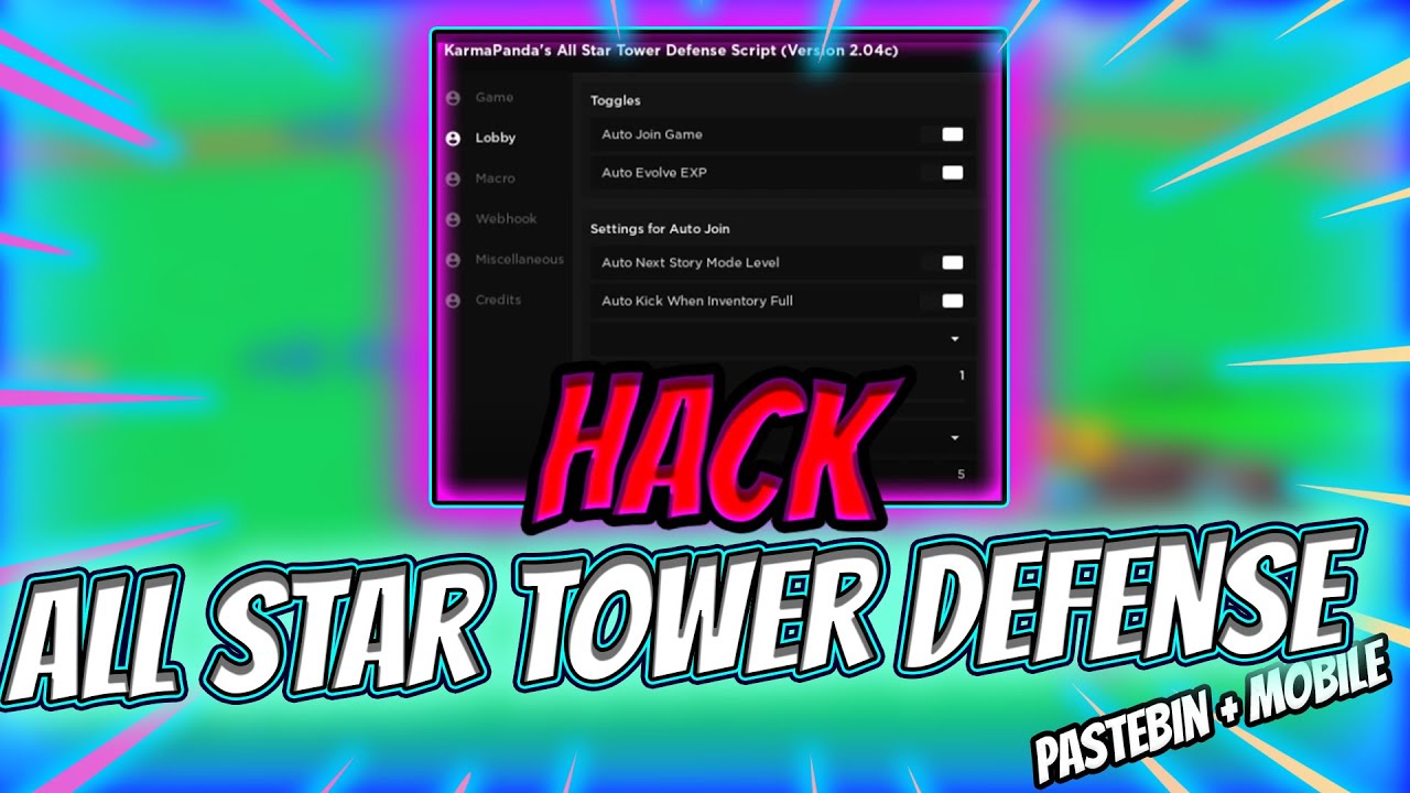 BEST All Star Tower Defense PASTEBIN Script GUI: Full Auto Farm, Insta ...