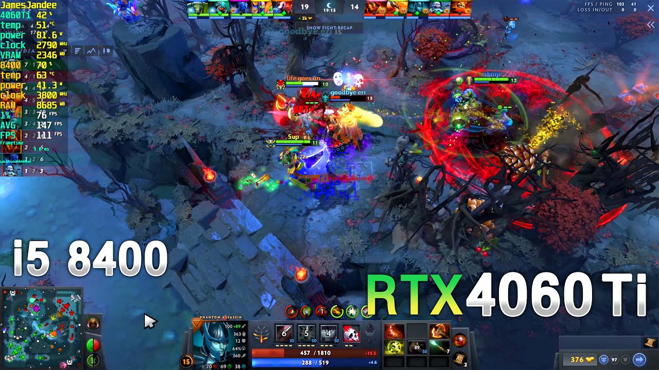 Dota 2 | RTX 4060 Ti + i5 8400 + Ram 16GB (1080p 1440p Maximum Settings ...