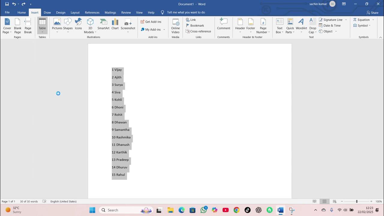 How to Convert Text into Table in Word |2025 #word #lifehacks # ...