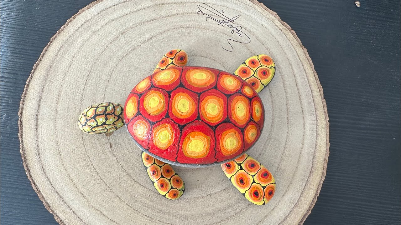 Colorful Turtle Stone Art #StoneArt #DIYArt #NatureArt - YouTube