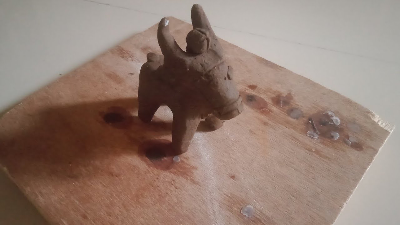 मातीचे बैल कसे बनवायचे / मिट्टी का बैल कैसे बनाये / how to make clay ox ...