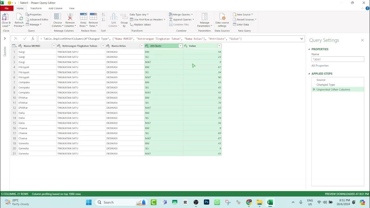 UNPIVOT TABLE : ARRANGE DATA FROM HORIZONTAL TO VERTICAL - YouTube