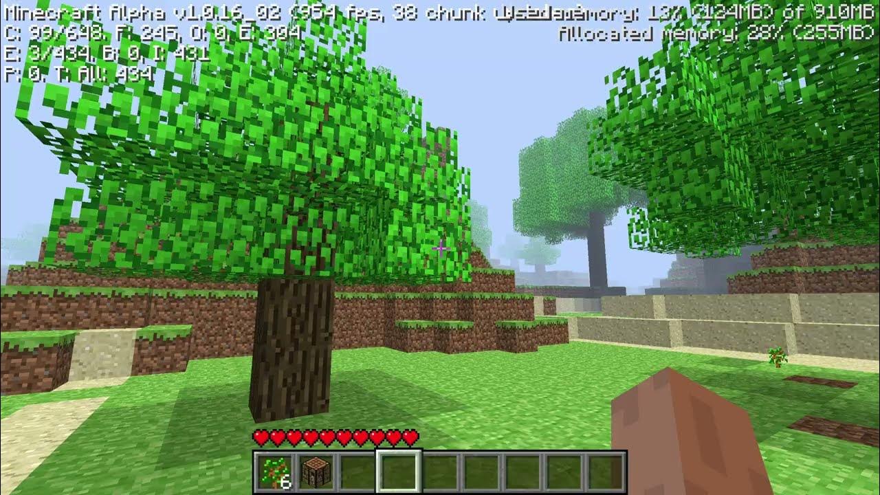Minecraft Java Edition Alpha v1.0.16_02 Gameplay Nostalgia - YouTube