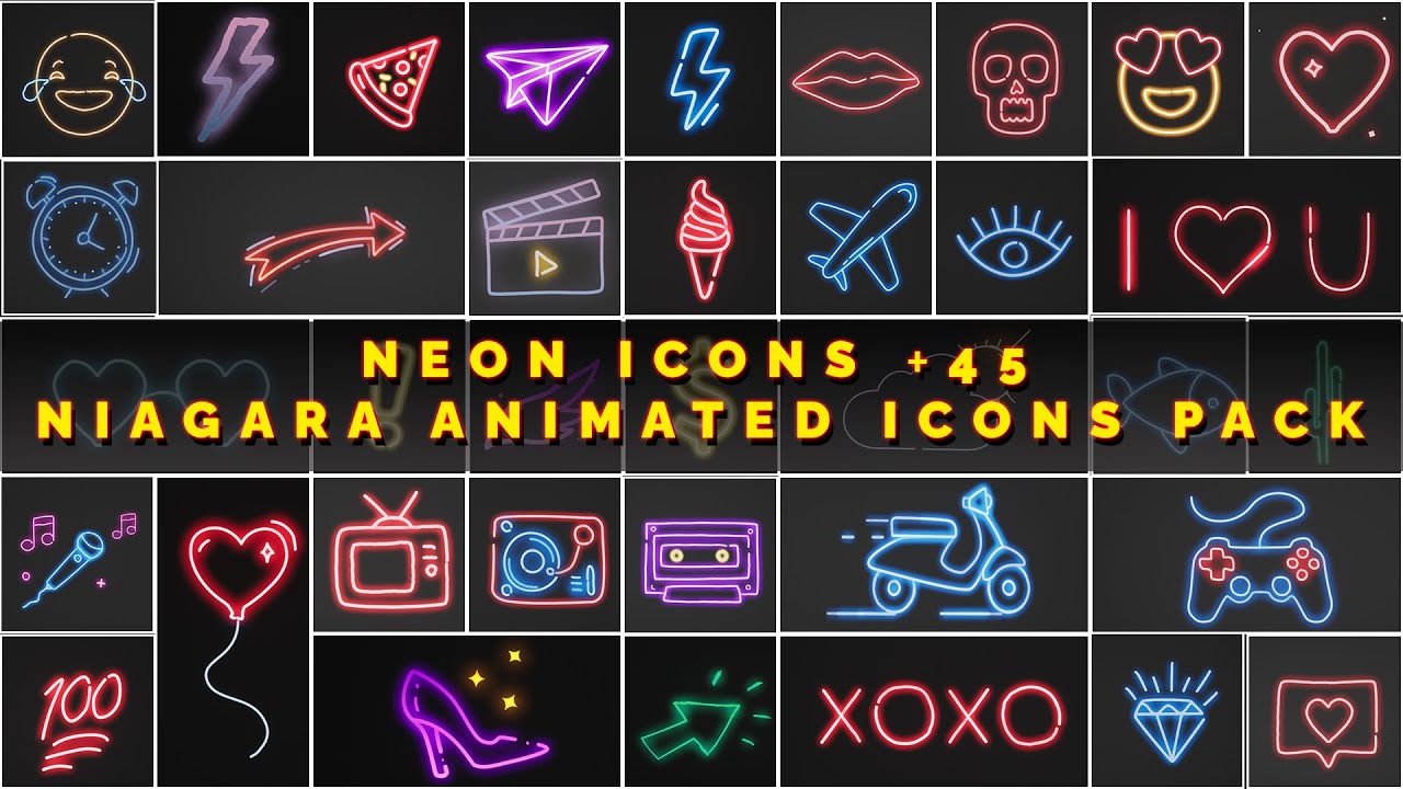 Neon Icons Unreal Engine - Big Niagara Animated Icons Pack - YouTube