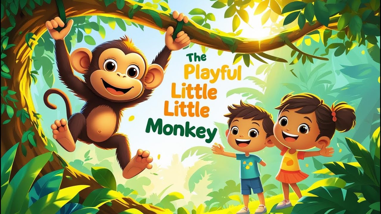The Playful Little Monkey | Fun Jungle Song for Kids | Swing, Jump ...