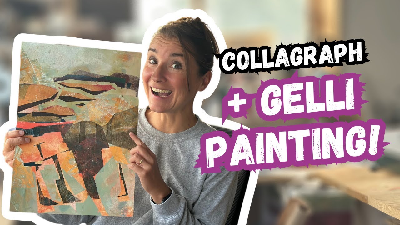 Creating a Collagraph and Gelli Plate Painting Collage - YouTube