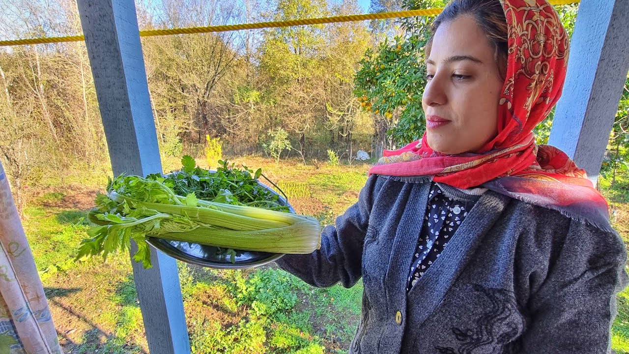Hearty and tasty celery stew | Iran village cooking | خورشت کرفس - YouTube