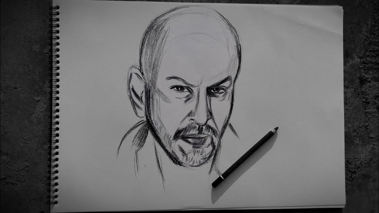 How to Draw Srk Jawan |Shahrukh Khan Drawing Easy Tutorial - YouTube