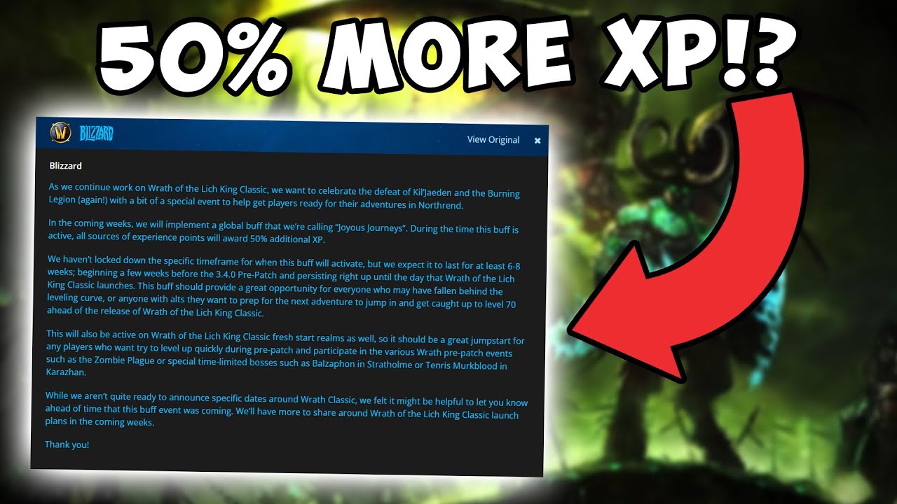 MASSIVE XP boost Coming to TBC! - YouTube