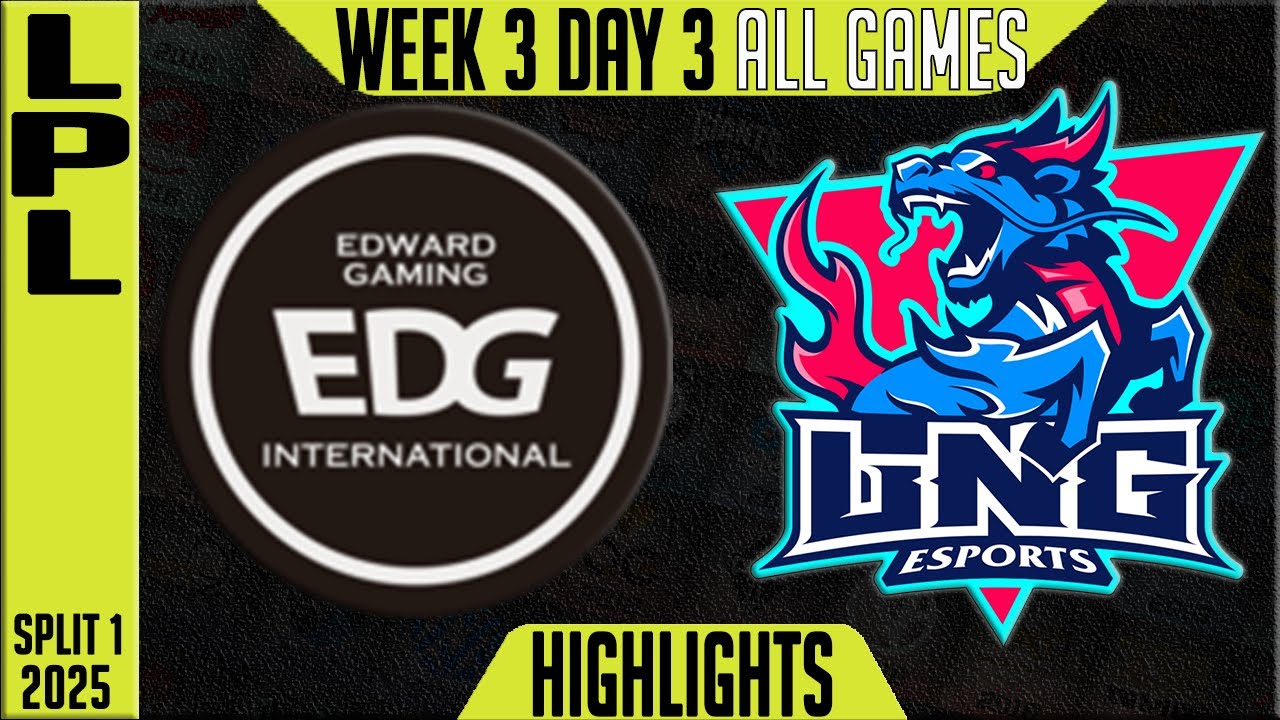EDG vs LNG Highlights ALL GAMES | LPL Split 1 Groups 2025 W3D3 | Edward ...