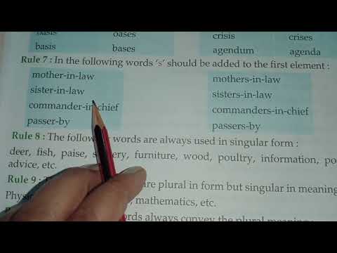 Rule 7:In the following words 's' should be added to the first element ...