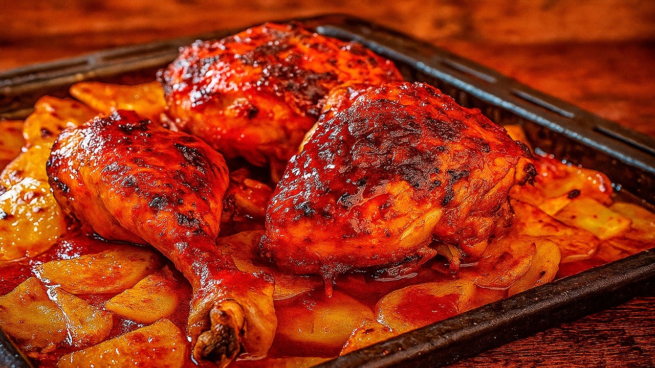 Cómo hacer POLLO ASADO con MOJO PICON y PATATAS 😍 - YouTube